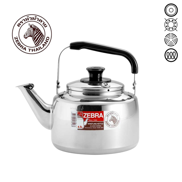 ZEBRA Stainless Steel Classic Whistling Kettle 4.5L - Atmo Homeware